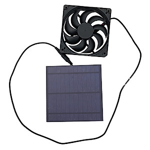 Jiawu Solar Fan, 5W Solar Panel Fan Kit, Solar Powered Fan for Small Chicken Coops, Greenhouses, Sheds, Pet Houses, Solar Powered Exhaust Fan Solar Panel Board with Ventilation Fan