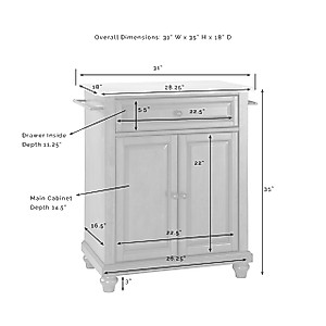 Crosley Furniture Cambridge Stainless Steel Top Small Rolling Kitchen Island Storage Cart, Microwave Stand, Mahogany