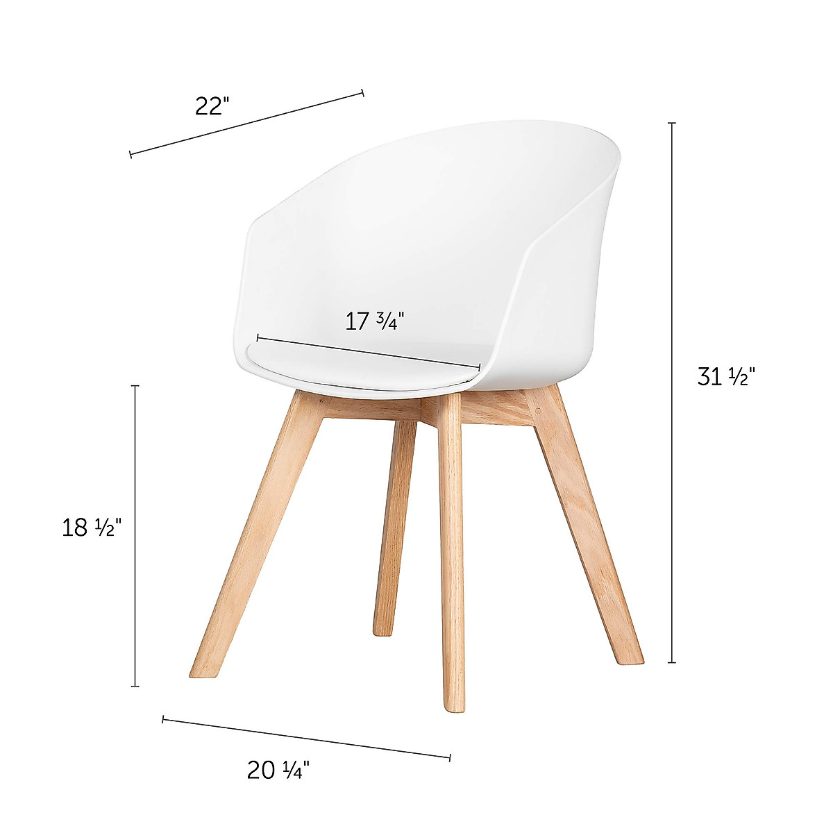 South Shore Flam Dining Chairs, 2, White and Wood
