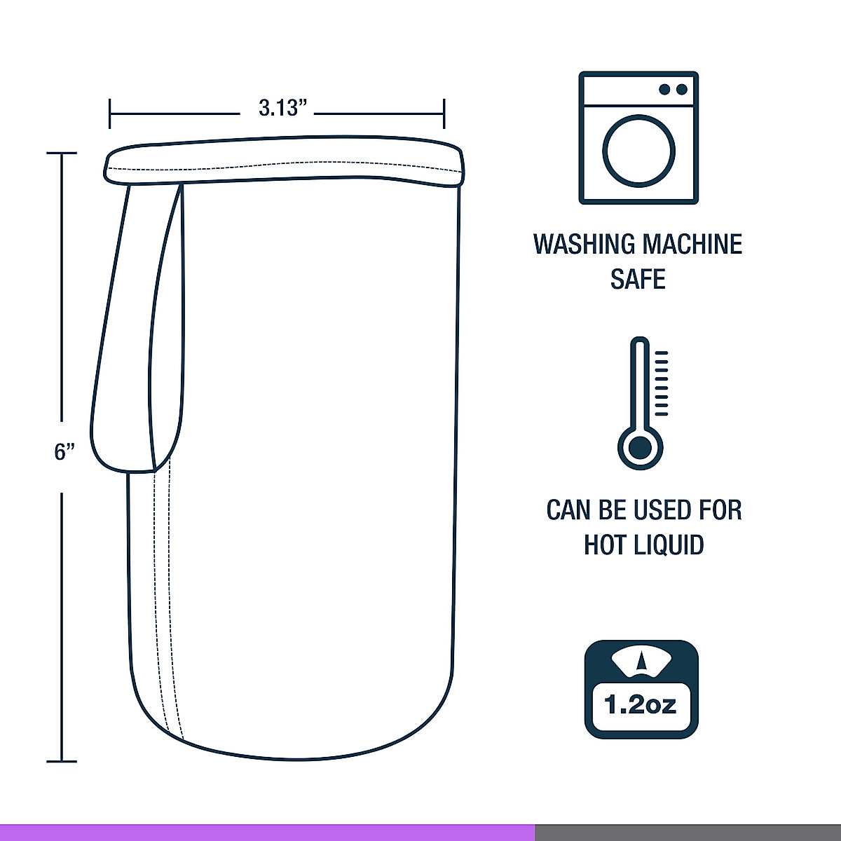 Masontops Wide Mouth Mason Jar Neoprene Sleeves - Gray - Triple Insulated Cozy - 2 Sleeves Cover 16-24 oz & Quart Sizes