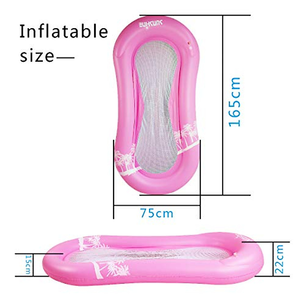 SUNSHINEMALL Inflatable Pool Float, Multi-Purpose Pool Hammock (Saddle, Lounge Chair, Hammock, Drifter) Pool Chair, Portable Water Hammock (Pink-68x32x8inch)