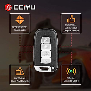 cciyu X 1 Flip Key Fob with Key Blade 4 buttons Replacement for 09 10 11 12 13 14 15 for H yundai Azera Elantra Elantra GT Equus Genesis Sonata Series with FCC 267AL-HMFNA04