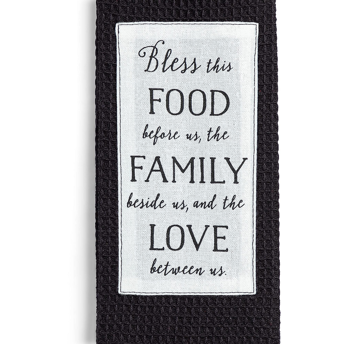 DEMDACO Blessing Food Family Black and White Stripe 68 inch 100% Cotton Dish Towel Boa