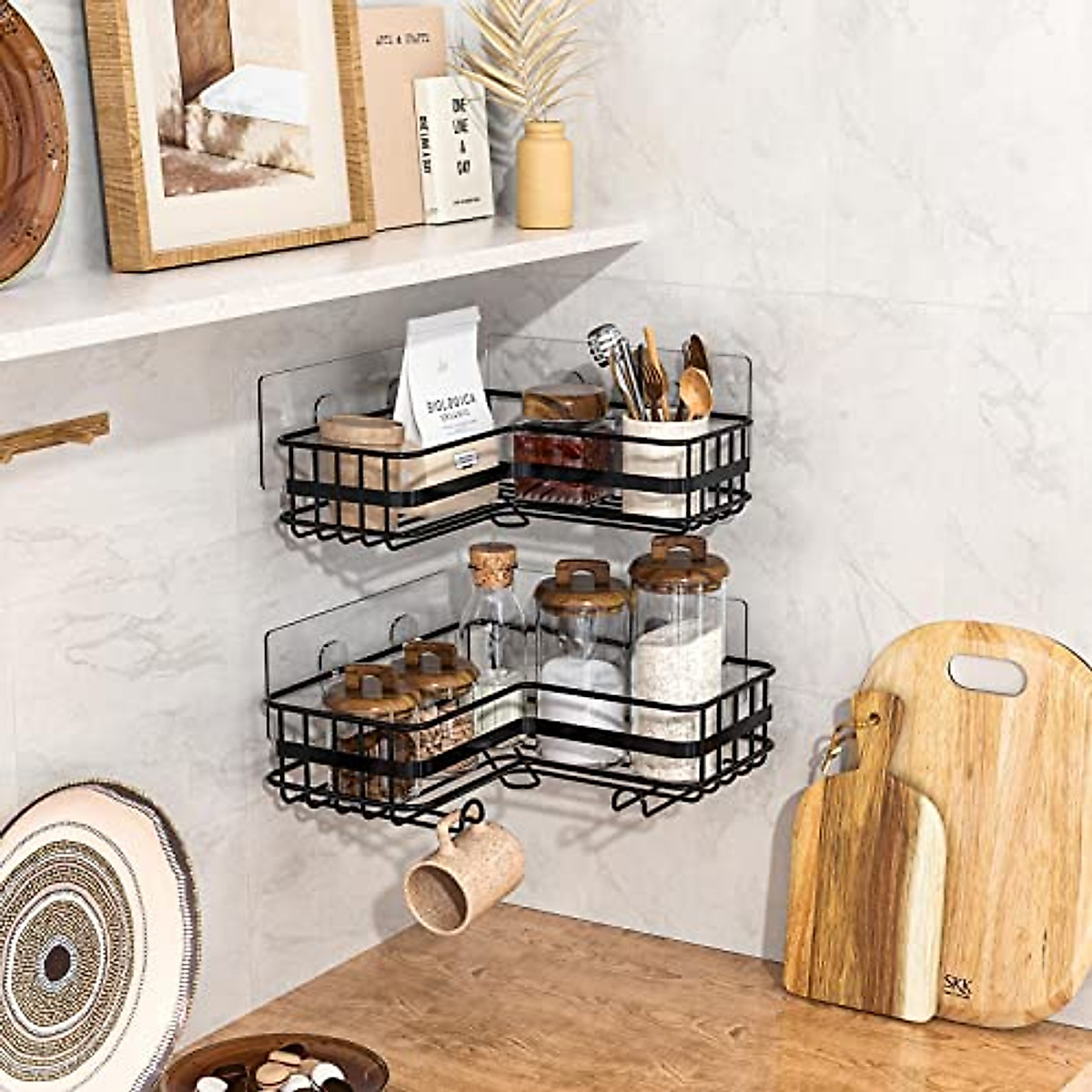 Corner Shower Caddy and Bathroom Shower Caddy Black