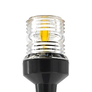 ISURE MARINE 9" LED Fold Down Boat Stern Light 3 Nautical Mile Navigation Anchor Lights White All Round 360° for Pontoon and Fishing Boats