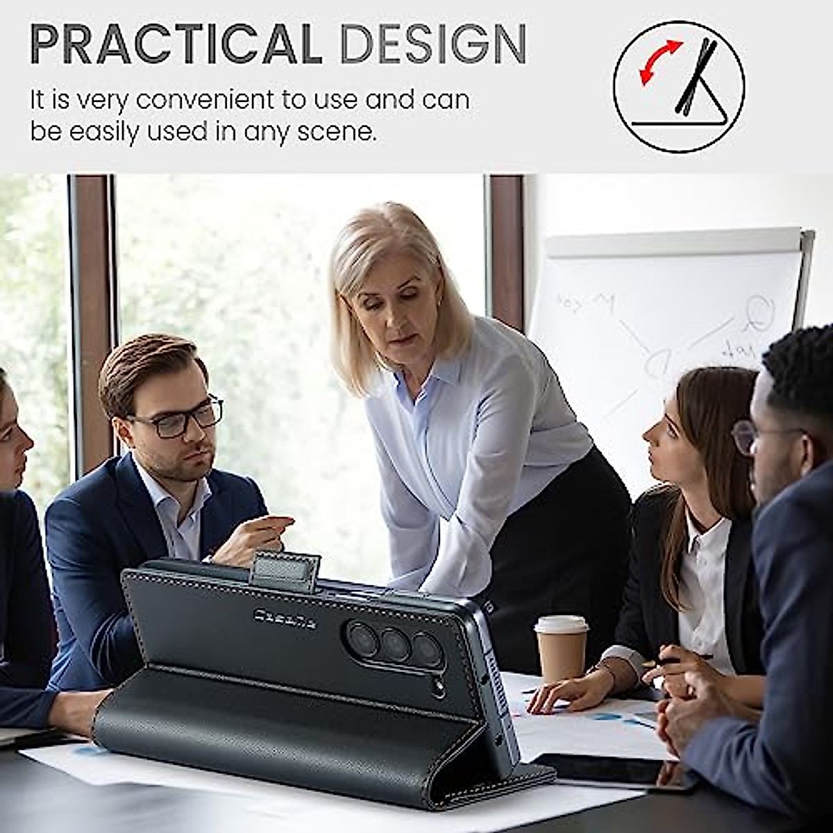 LBYZCASE for Galaxy Z Fold 5(5G 2023) Wallet Case[RFID Blocking Card Holder],Flip Folio Leather[Kickstand][Magnetic] Shockproof Protective Phone Case Cover for Samsung Galaxy Z Fold 5 (Black)