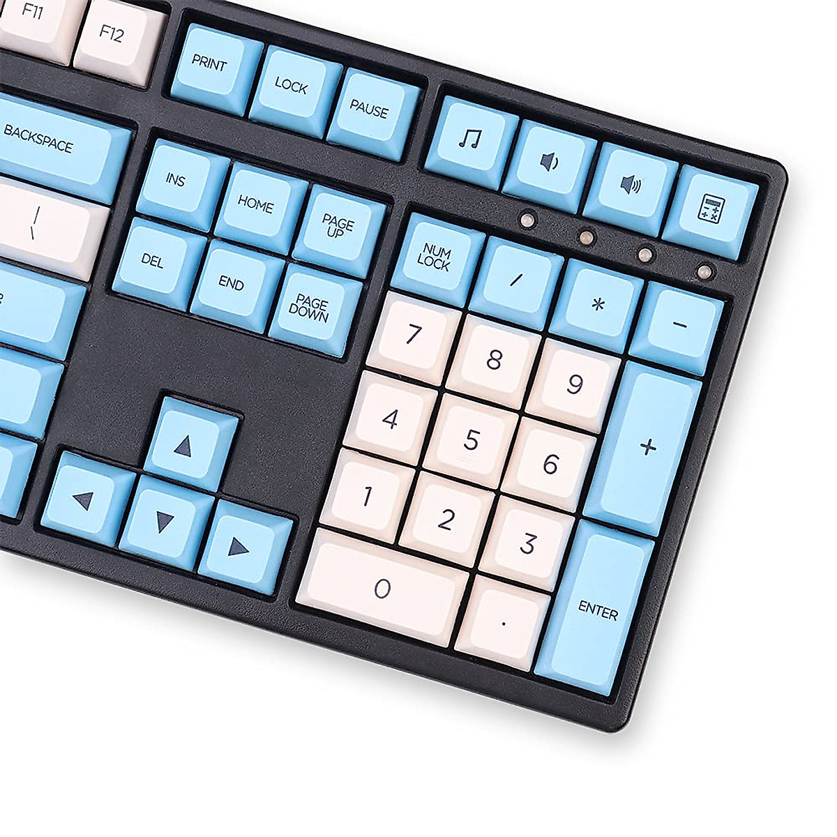 108 Keys PBT Keycap XDA Profile DYE-SUB Personalized Blue and White Keycaps Compatible with Filco/Ducky/Ikbc for Mechanical Gaming Keyboard