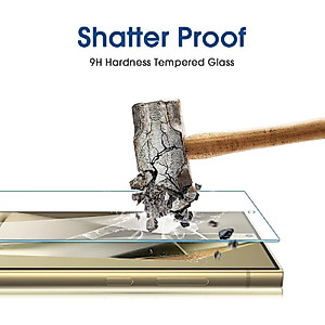 amFilm Auto-Alignment OneTouch for Samsung Galaxy S24 Ultra 6.8'' Screen Protector + Camera Lens Protector, Tempered Glass, 30 seconds Installation, Bubble Free, Case Friendly, Anti-Scratch [2+2 Pack]