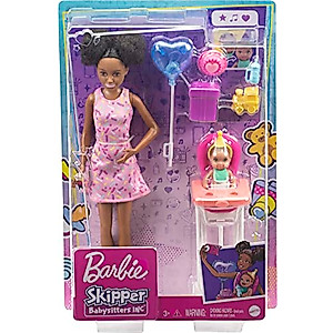 Barbie Skipper Babysitters Inc. Dolls & Playset with Babysitting Skipper Doll, Color-Change Baby Doll, High Chair & Party-Themed Accessories for Kids 3 to 7 Years Old