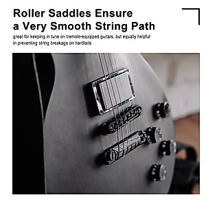 MAXCHEER A Set of String Saddle Tune-O-Matic Bridge & Tailpiece For GB LP Style Electric Guitar (Black)