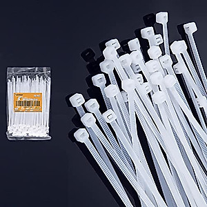 Comrun 4 Inch White Cable Tie Zip Ties Nylon Zip Ties Plastic Ties 100Pcs