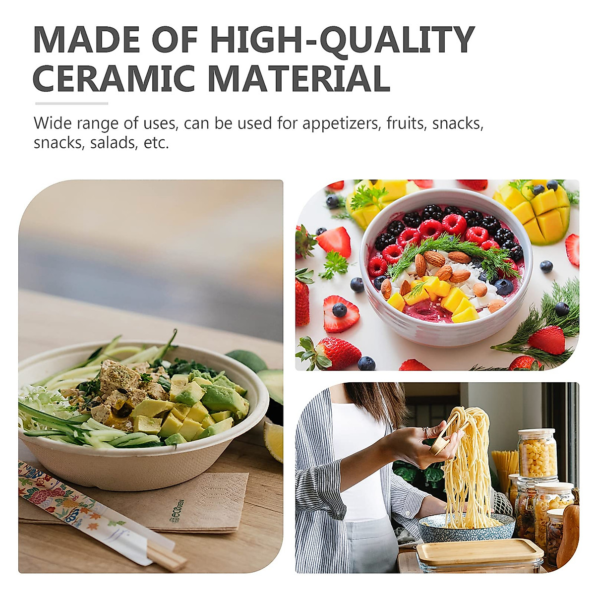 BESPORTBLE Mixing Bowls Ceramic Bowls Fruit Bowl Decorative Strawberry Shaped Bowl Serving Dish Bowl Appetizer Dessert Candy Bowl Baking Bowl for Pasta Salad Cereal Soup Glass Cereal Bowls