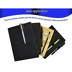 XIWUMOER 10 Pieces Pen Loop Holder,Self Adhesive Pen Holder,Stainless Steel Pen Holder,Pen Clips,Pencil Elastic Loop Designed for Notebooks,Journals,Calendars,Planners,Tablet Case for School, Office