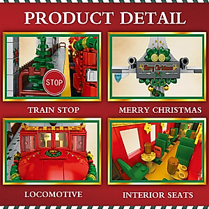 ZYLEGEN Christmas Train building Kit with Train Track,Christmas Train Set with Snowman,Stocking Stuffer for Kids,Xmas Gifts for Boys Girls,Collectible Steam Locomotive Display Toys Set(2,833+Pcs)