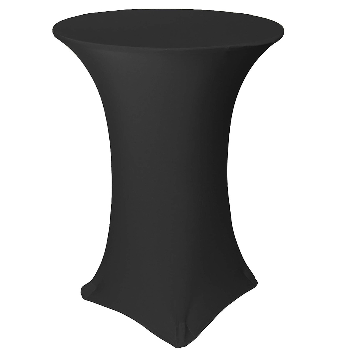 YOUR CHAIR COVERS - 32" D x 42" H Highboy Cocktail Round Stretch Spandex Table Cover - Black, Fitted Elastic Tablecloth for Round Tables, Outdoor Party DJ Tradeshow Banquet Vendor Wedding