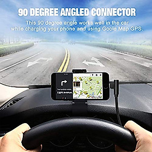 iPhone Lightning Cable 6FT,[MFi Certified] Right Angle Fast Charging Cable 90 Degree Extra 6FT/3Pack Nylon Braided iPhone Charger Cable for iPhone 12/11/Xs Max/XS/XR/X, 8 7 6 6S 6 Plus, iPad, iPod