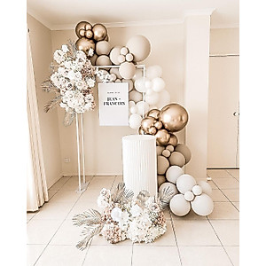 Fealixgener 110PCS Neutral Nude Balloon Garland Arch Kit Champagne Gold Balloons Double Stuffed tan cream balloons Neutral beige balloons for Baby Bridal Shower Birthday Party