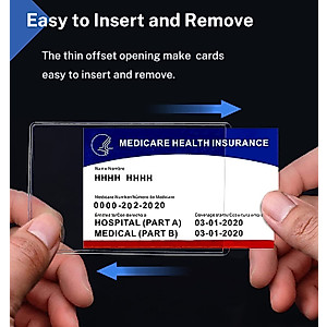 Neando Medicare Card Holder Protector Sleeves, Social Security Card Protector, 12 Mil Clear PVC Water Resistant Plastic Sleeves for New Medicare Cards, Business Cards, ID Cards, Credit Cards, 6 Pack