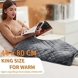 Focbeo Heating Pad for Back Pain Relief, 17''x33'' Extra Large Electric Heating Pad for Cramps, Neck, Shoulder 6 Heat Settings with Auto Shut Off, Machine Washable, Grey