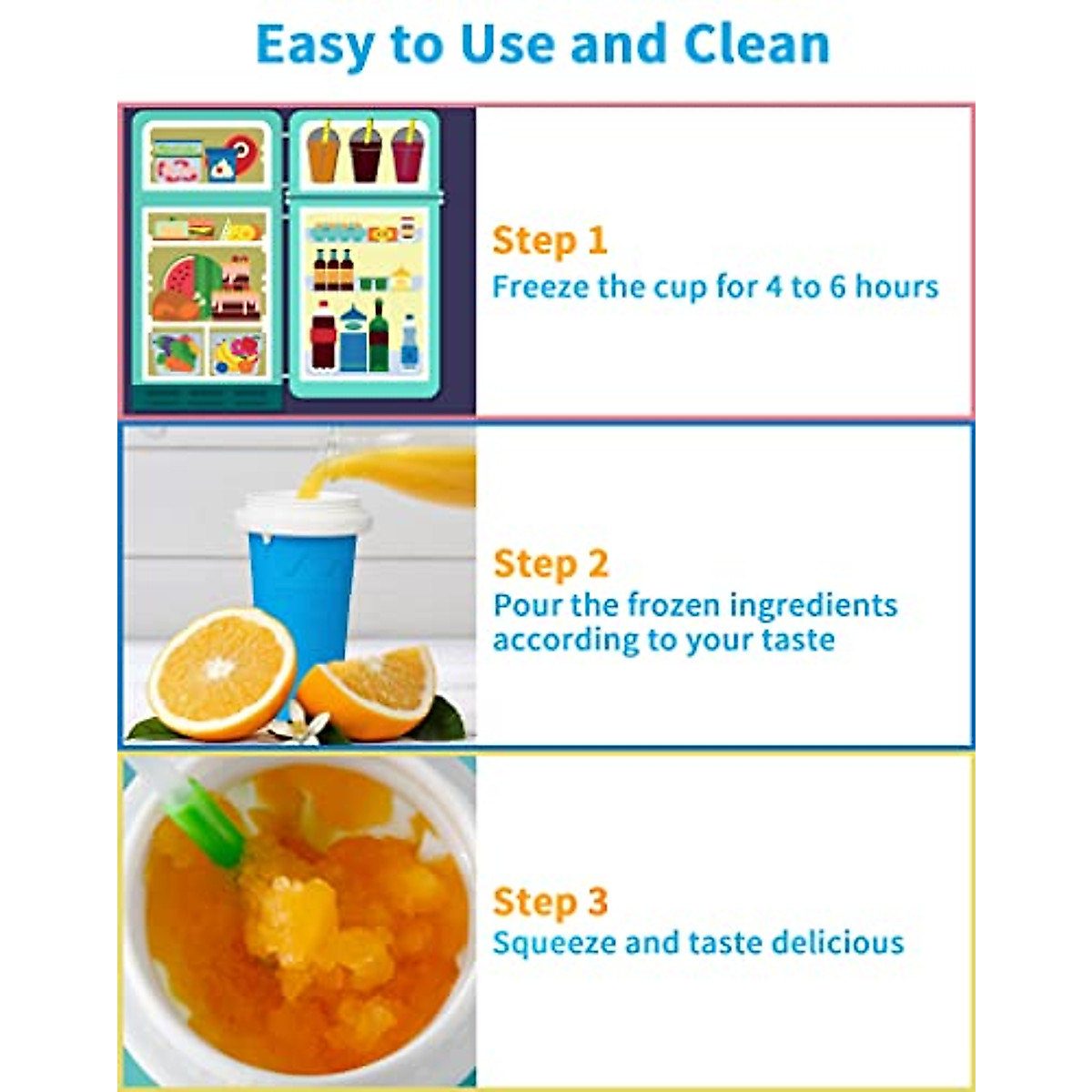 NUFR Slushie Maker Cup, Magic Quick Frozen Smoothies Cup Cooling Cup Double Layer Squeeze Cup Slushy Maker, Homemade Milk Shake Ice Cream Maker DIY it for Children and Family (Green)