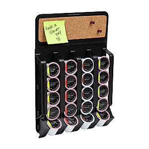 Mind Reader Wall-Mount Holder Coffee Pod Dispenser, 2.72” L x 10.71” W x 15.75” H, Black