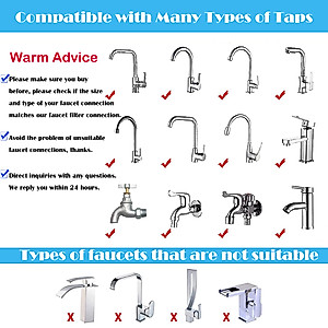 PCTC Bathroom Sink Filter, Bathroom Faucet Filter, 360 Degree Rotating Faucet Filter Purifier Kitchen Faucet, Fluorine, Heavy Metals and Hard Water from Home Kitchens and bathrooms (2 Pack)