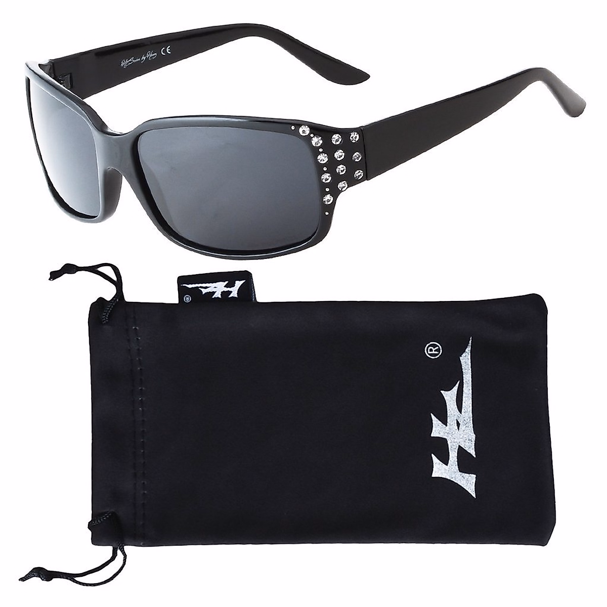 Polarized Sunglasses for Women - Premium Black Fashion Sunglasses - HZ Series Diamante Womens Designer Sunglasses