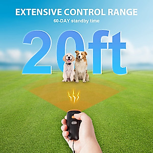 Svtrat Ultrasonic Dog Barking Control Device, Anti Barking Device Dog Barking Silencer with LED Light, 3 Training Modes Dog Bark Deterrent Devices 20ft Range Dog Training & Behavior Aids w/SOS