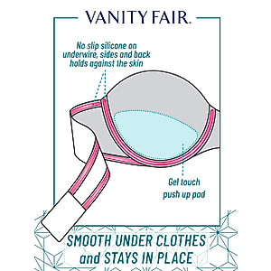 Vanity Fair Women's Gel Touch Strapless Push Up Bra 2111121, Barely Beige, 32A