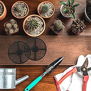 Hemoton 20 Pcs Flowerpot Spacer Flower Pot Mesh Screen Flower Pot Mesh Pad Plant Pot Mesh Pad Bonsai Pot Bottom Succulents Plants Breathable Bottom Grid Pads Hole Pad Plastic Round Bottom