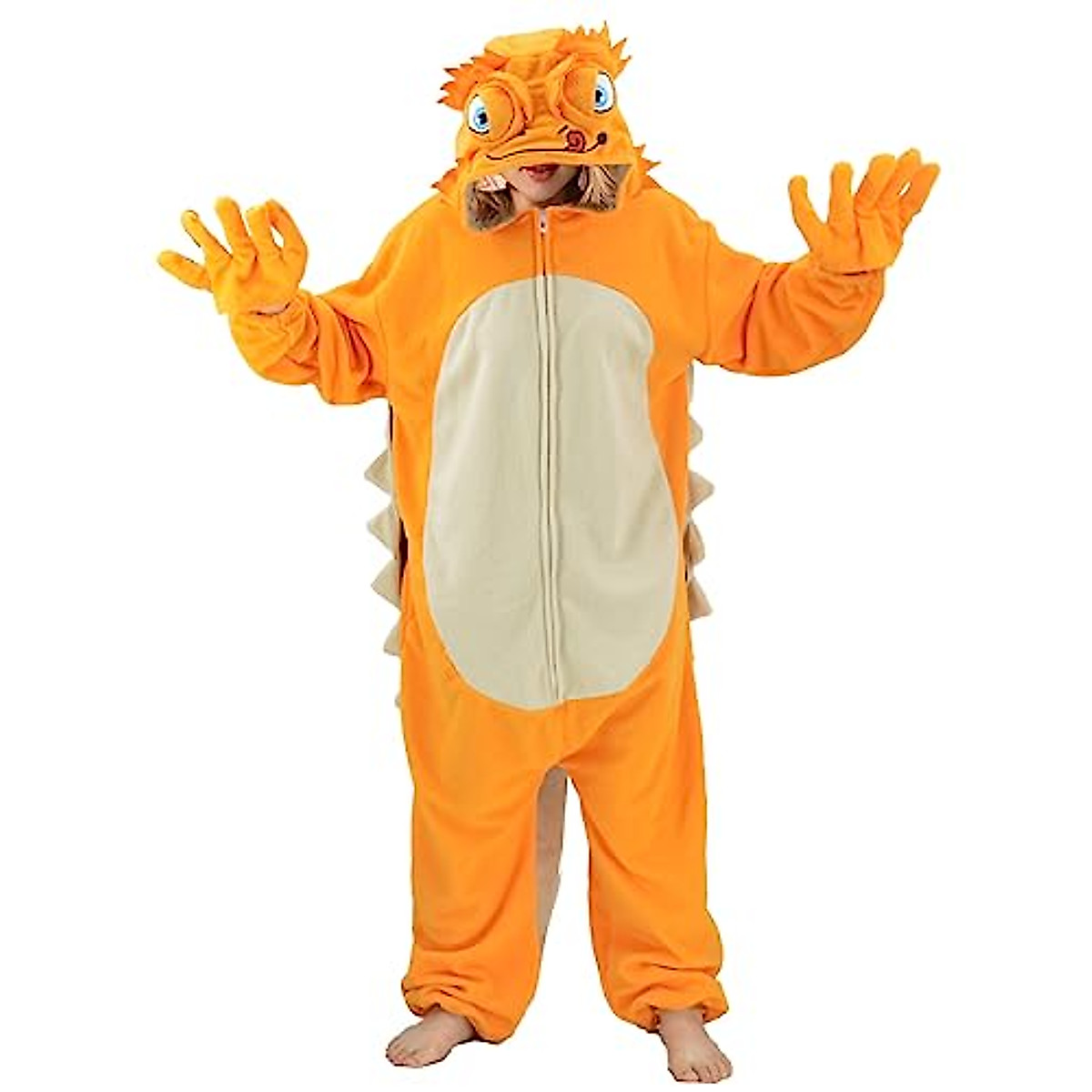 Adult Lizard Onesie Costume Animal Cosplay Halloween Christmas Homewear Pajamas Sleepwear for Women and Men