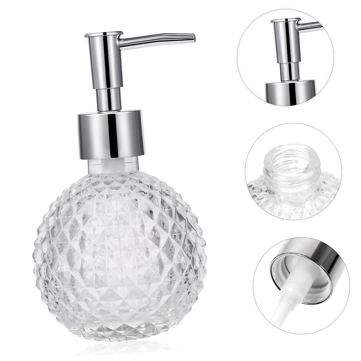 Cabilock 3 Pcs Lotion Bottle Glass Pump Bottles Shower Dispenser Bottles Shower Bottles Refillable Portable Bottle Cover Shampoo Dispenser Dish Soap Dispenser Glass Bottle Hand Travel Gel