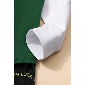 WIQI toddler boy St. Patrick's Day clothes Long Sleeve St. Pat's Day Shirt Romper Jumpsuit+ bow tie baby boy St. Patrick's Day outfit