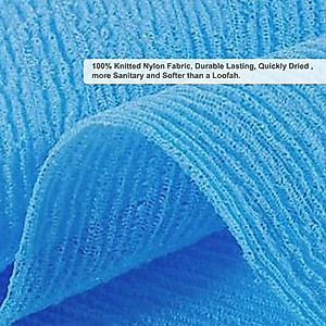 Long Leaf Exfoliating Bath Cloth Dual-Sided Exfoliating Nylon Bath Towel with Deep Clean & Invigorate Your Skin for Massaging Beauty Skin Bath Wash Towel(3 Pack)