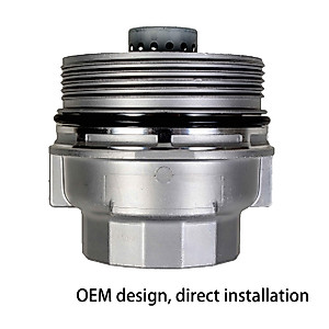 FOKES Oil Filter housing Cover,Compatible with Toyota 4Runner Avalon Camry Fj Cruiser Highlander RAV4 Sienna Tacoma Tundra Venza more. Replace 15620-31060 1562031060 15643-31050(All Aluminum)