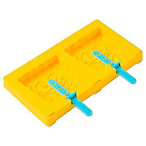 Silver Buffalo Nickelodeon's Spongebob Squarepants 2pc Popsicle Maker Set, Regular, yellow