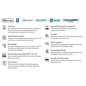 Kenwood DPX304MBT Double DIN in-Dash Digital Media Receiver with Bluetooth (Does not Play CDs) | Mechless Car Stereo Receiver | Amazon Alexa Ready - Black