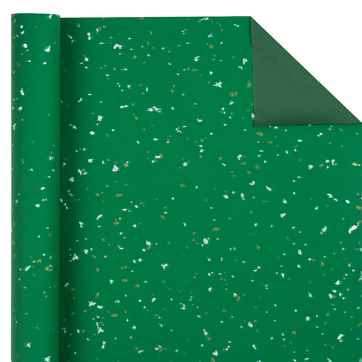 WRAPAHOLIC Wrapping Paper Roll - Mini Roll - 17 Inch X 16.5 Feet - Green Gold Foil Design with Silky Touch Perfect for Birthday, Holiday, Wedding, Baby Shower