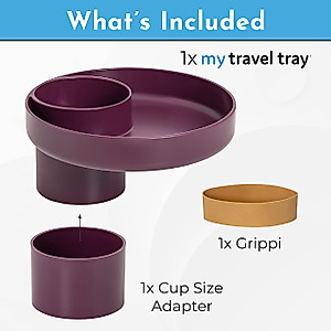 My Travel Tray – for Cup Holder (Merlot) Made in USA - Car Journey Must – Insert into Cupholders Found on Car Seats, Booster, Strollers & Your car Cup Holder