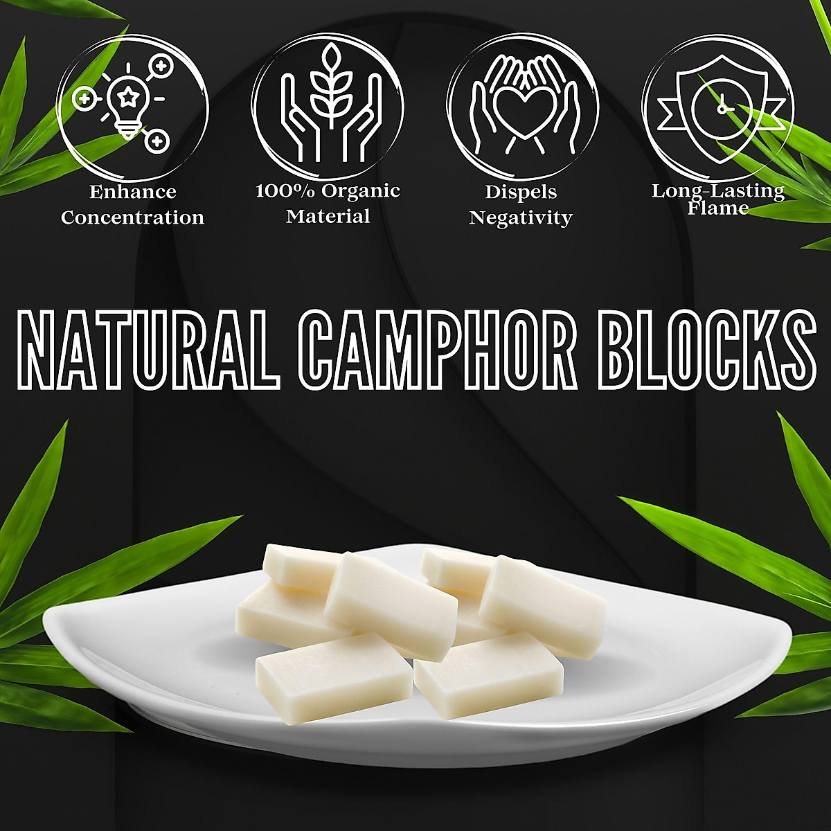 SOUL STICKS Natural Camphor Blocks (56 Grams, 12 Tablets) Pure Camphor Tablets for Aromatherapy & Puja - Alcanfor en Bloques, Alcanfor Tablets, Alcanfor en Bolitas, Kapoor for Pooja