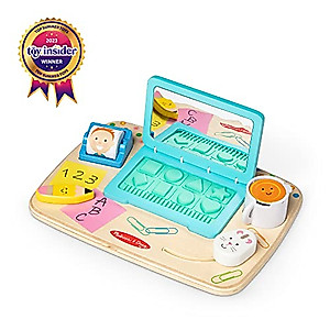 Melissa & Doug Wooden Work & Play Desktop Activity Board Infant and Toddler Sensory Toy