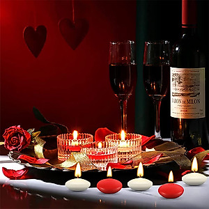 Unscented Floating Candles for Centerpieces, 40PCS Floating Warm Tealights Candles for Wedding Valentine's Day Christmas Bachelorette Party for Home Kitchen Bathtub Dining Table Decorations