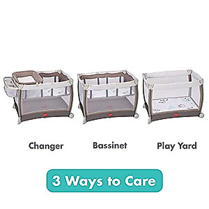 Tiny Love 6-in-1 Here I Grow Deluxe Playard, 6 Mode Baby Playpen: with Bassinet, Playmat, Toy Arch, Changer, and Travel Bag, Magical Tales