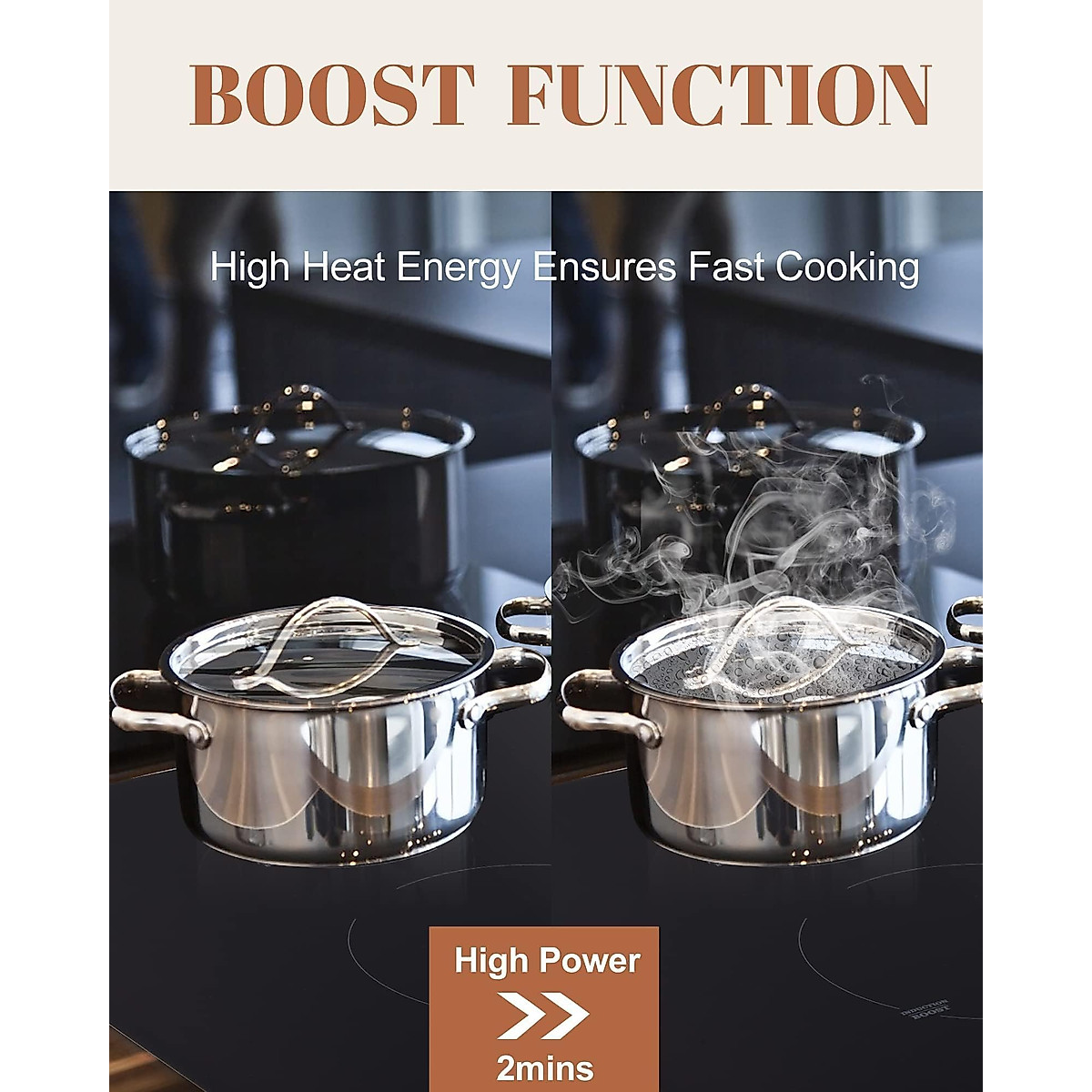 Weceleh Induction Cooktop 30 Inch with 4 Burner, Built-in Induction Stove Top 220-240V, Electric Stove Top with Boost Function, Timer & Kid Safety Lock, 9 Power Levels,7000W,(NO PLUG)