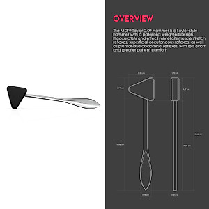 MDF Instruments Professional-Grade Taylor 2.0 Neurological Reflex Hammer - Free-Parts-for-Life & Lifetime Warranty - Black (MDF505XL-11)