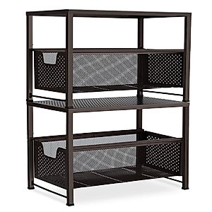Bextsware Auledio Stackable Multi-Function Under Sink Cabinet Sliding Basket Organizer Drawer, Bronze