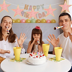 6 Inch Mini Star Paper Cutouts, Complete with Glitter Cardboard Stars and Twinkling Stars for Party Classroom Table DIY Decoration (24)