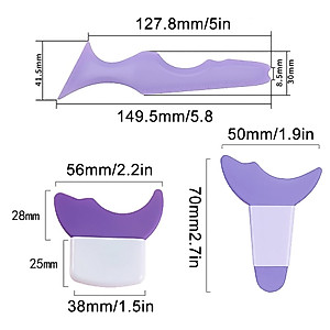 4 Pcs All In One Eyeliner Stencils Wing Tips + Eyeshadow and Eyeliner Stencils Pad + Silicone eyeshadow baffle, Defined Eyeliner Eyelash Guide Tool for Beginners and Makeup Masters - Purple