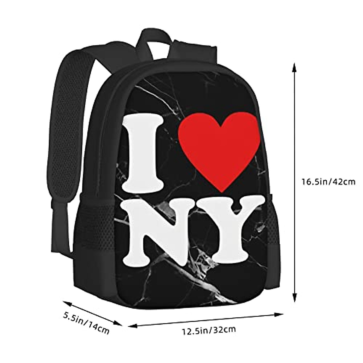 Suriohl-I-Love-NY-New-York-Backpack, Laptop Backpack Gym Bags Black School Bookbags Travel Daypack For Women Men Teens