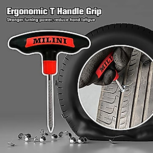 MILINI Tire Repair Kit, 42pcs Tire Plug Kit for Car, Truck, Tractor, Motorcycle, ATVT, RV, Tractor Heavy Duty Flat Tire Puncture Repair